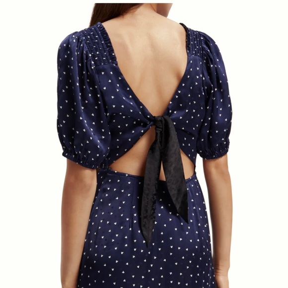 Scotch & Soda | Dresses | Nwt Scotch Soda Tulip Print Tie Back Satin ...